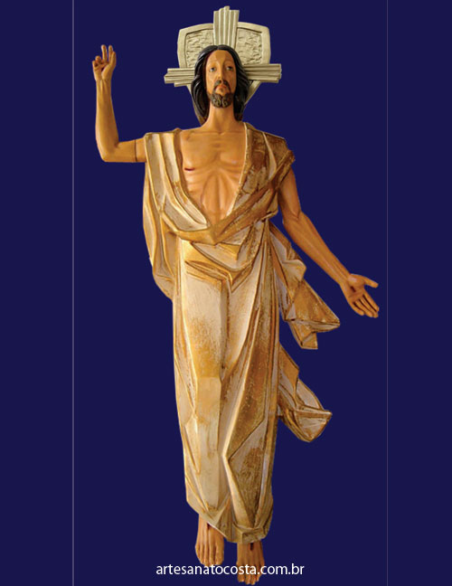 Jesus Ressuscitado 110cm (modelo de parede) - Artesanato Costa